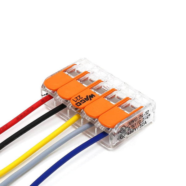 Wago 5-Way Block Connector (12-24 AWG) - Pack of 3 | The Pi Hut